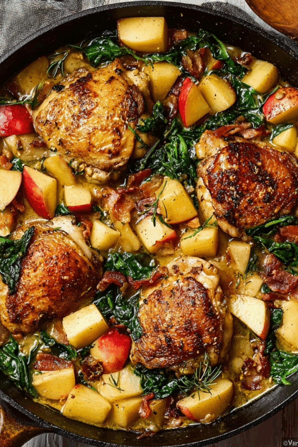 Apple Chicken Recipe with Bacon and Potatoes - Quite Chefy