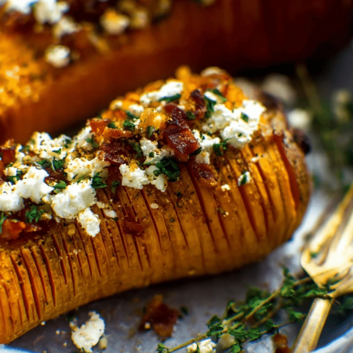Loaded Hasselback Butternut Squash Recipe - Quite Chefy