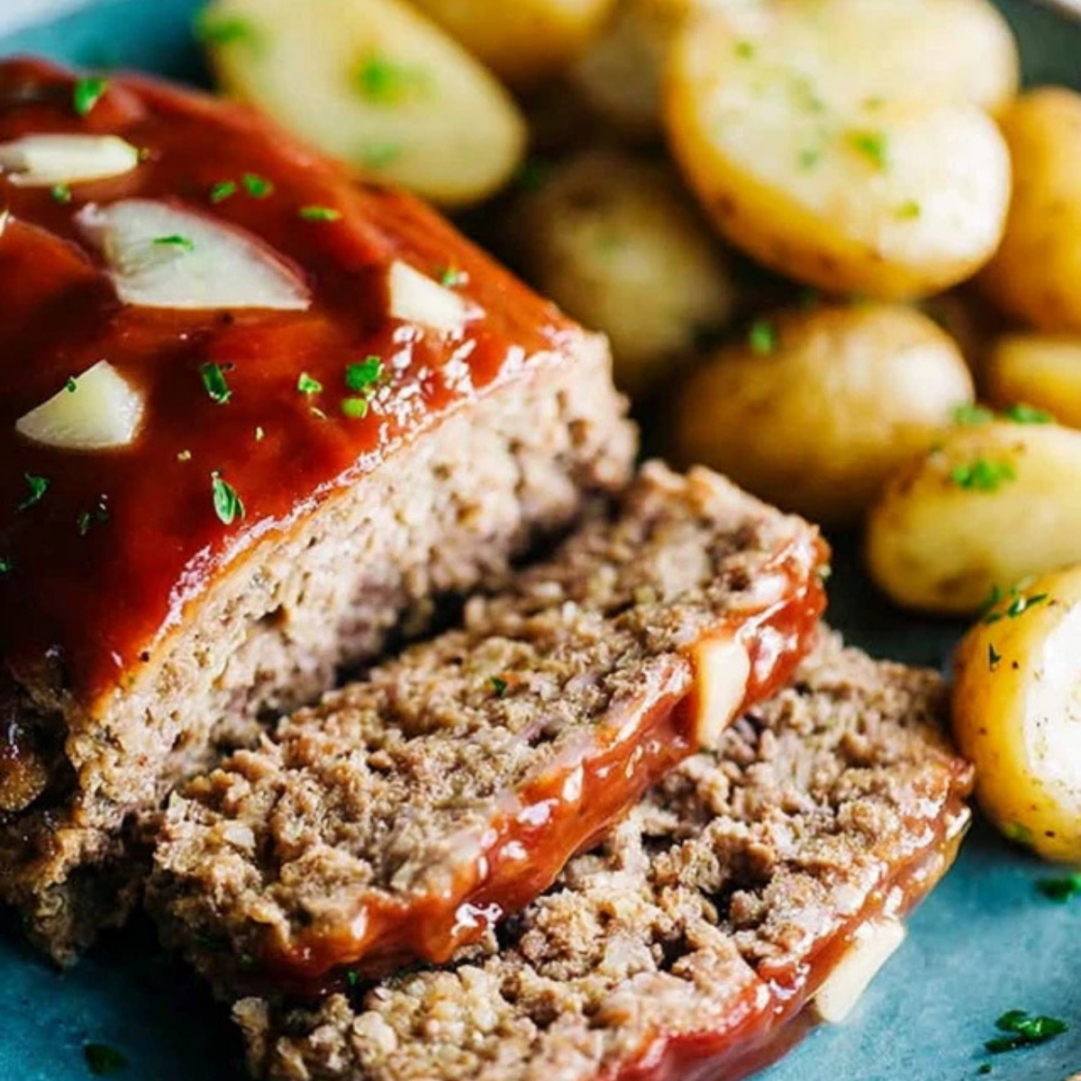 Slow Cooker Meatloaf and Potatoes with Garlic Butter: A Tender ...